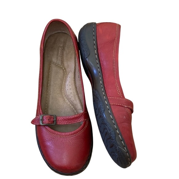 Born | Shoes | Born Womens Red Leather Mary Jane Flat Shoes Size 8 ...